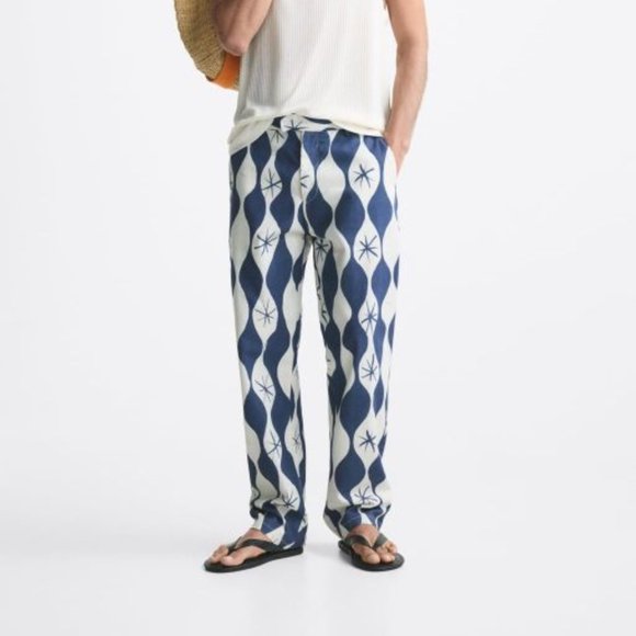 Zara | Pants | Zara Limited Edition Wavy Printed Trousers | Poshmark